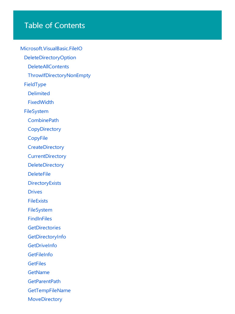 Microsoft VisualBasic FileIO | PDF | Computer File | Directory (Computing) Microsoft VisualBasic FileIO | PDF | Computer File | Directory (Computing)