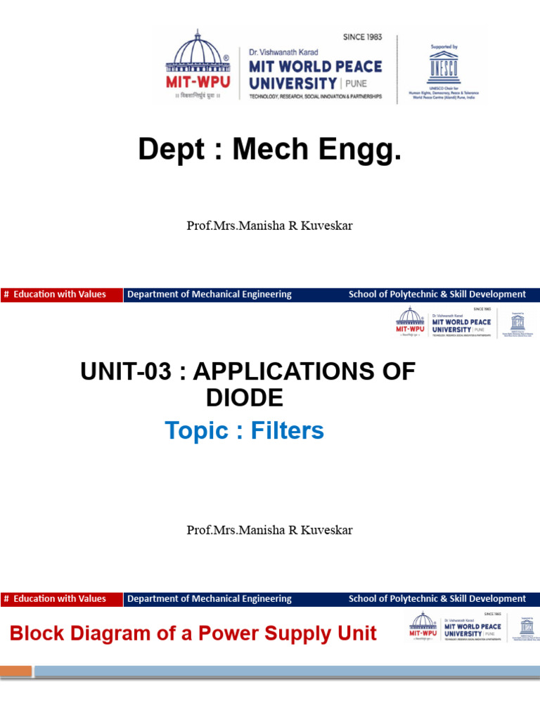 Unit-03 - Part-2 Filters | PDF | Rectifier | Electronic Filter