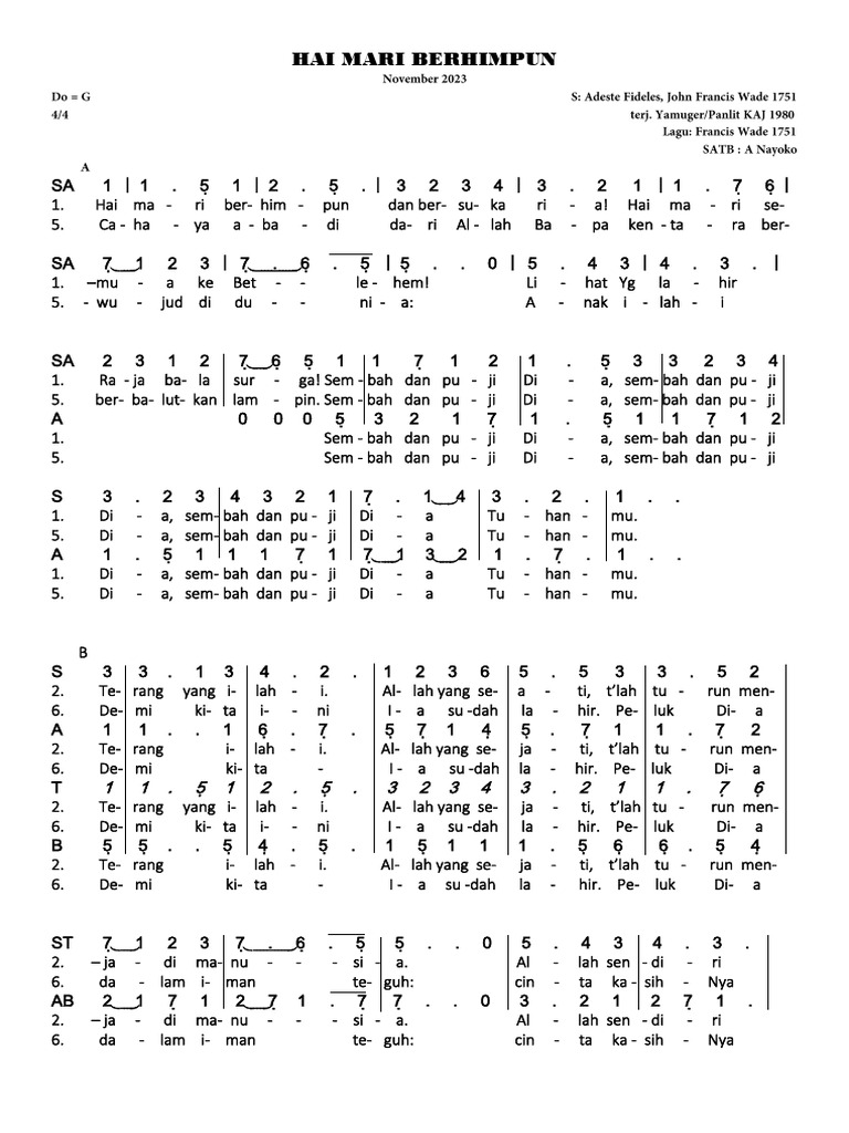Hai Mari Berhimpun | PDF