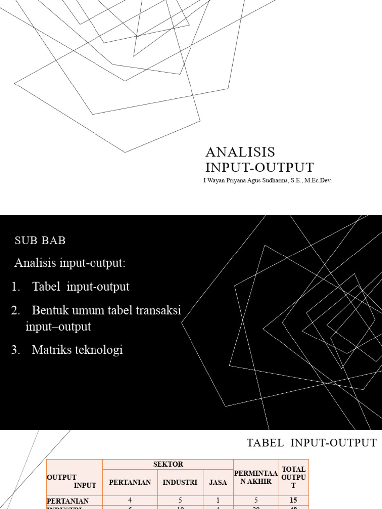 Analisis Input-Output Ekonomi | PDF | Metode & Bahan Ajar