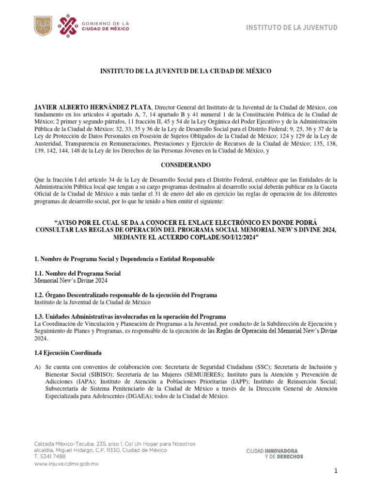 Reglas del Programa Memorial New's Divine 2024 | PDF | Pobreza ...