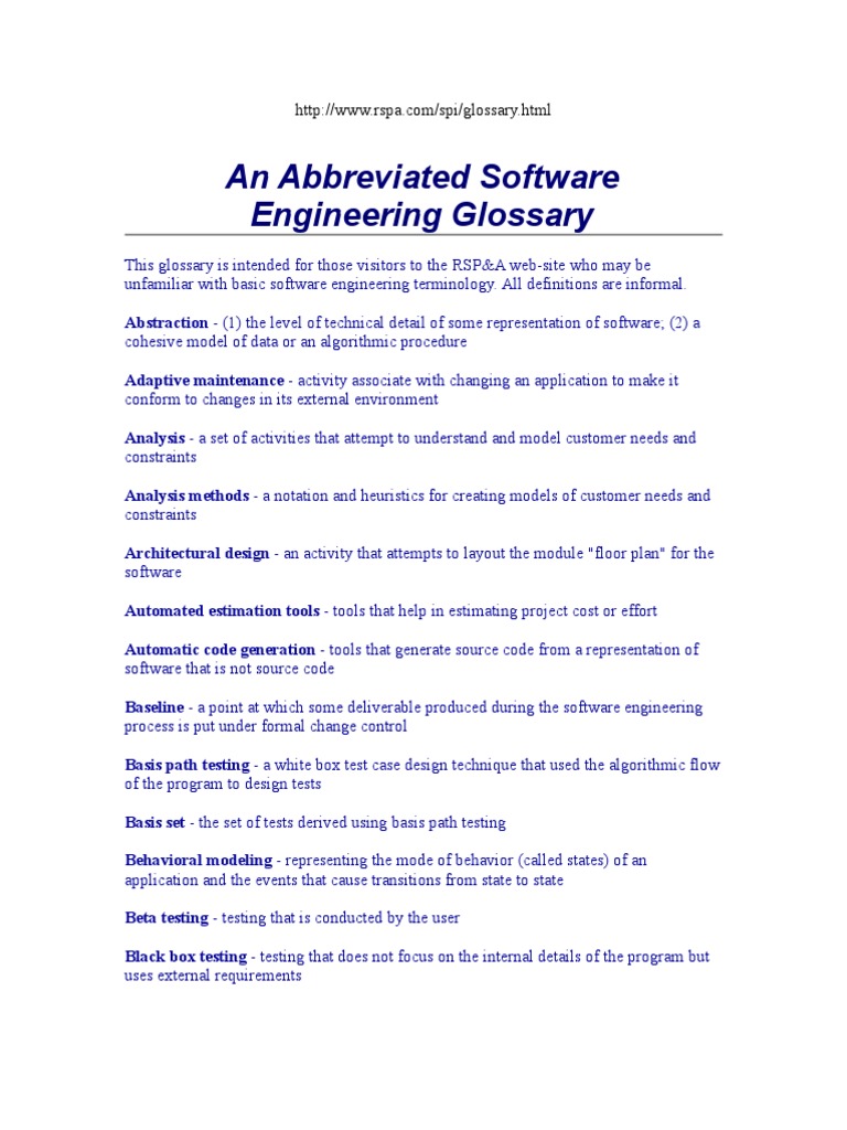 Glossary | PDF | Conceptual Model | Software