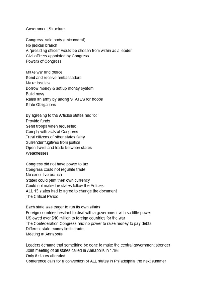 The Articles of Confederation and Shay's Rebellion | PDF | United ...