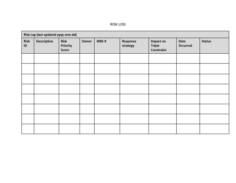 Risk Log and Management Overview | PDF