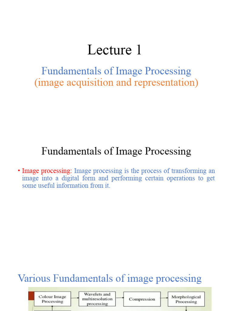 Lecture 1 Fundamentals of Image Processing | PDF | Digital Image | Pixel