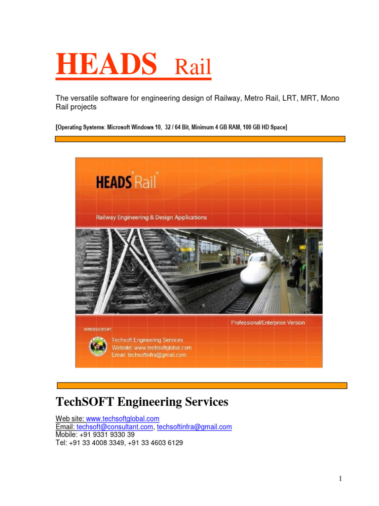 HEADS Rail: Advanced Railway Design Software | PDF | Surveying | Topography