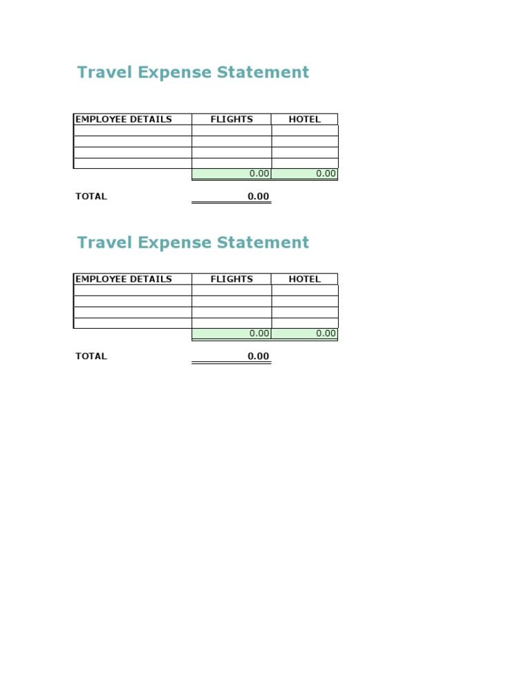 Travel Expense Statement Template | PDF | Finance & Money Management