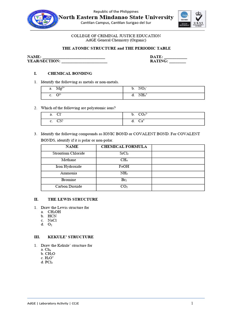 Activity 2 | PDF | Chemical Bond | Ion