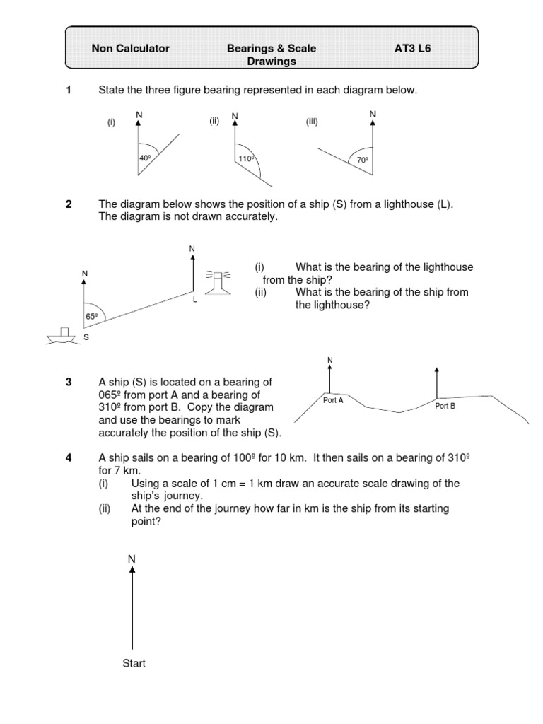 Bearings Scale Drawings L6 | PDF | Water Transport | Transport