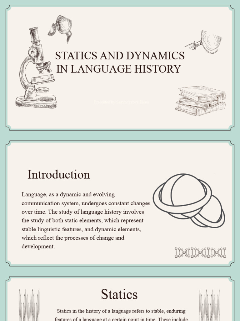 Statics and Dynamics | PDF | Linguistics | English Language