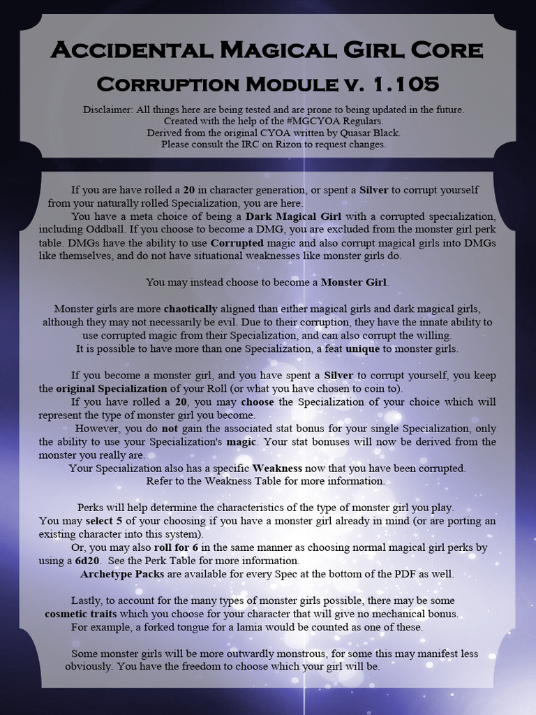 Accidental Magical Girl Core: Corruption Module v. 1.105 | PDF | Law