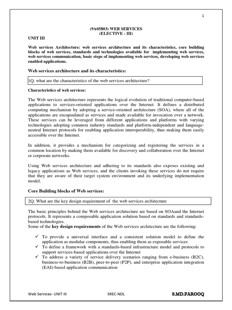 Unit 2 Ws Pdf Web Service Soap