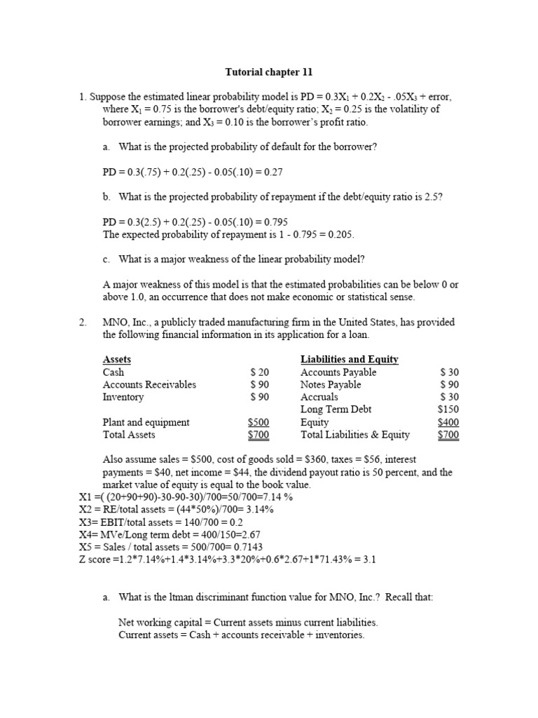 Tutorial Chapter 11 - Solution | Download Free PDF | Equity (Finance) | Debt