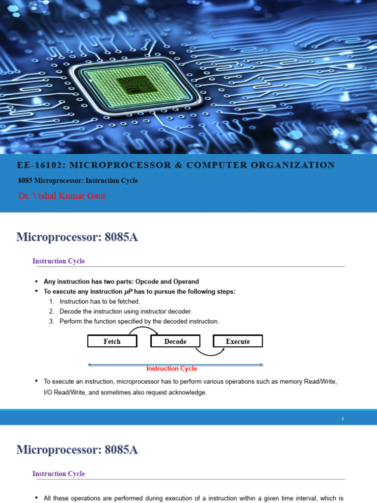 Lecture Instruction Cycle Pdf Central Processing Unit Inputoutput