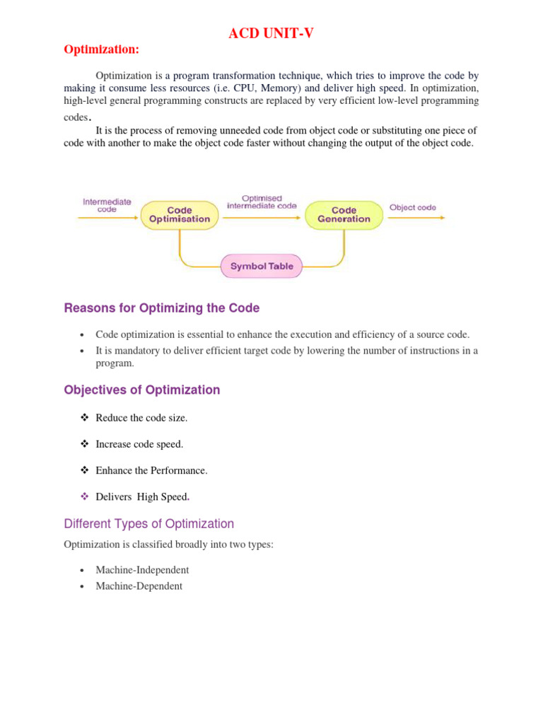 ACD Unit-5 | PDF | Program Optimization | Control Flow