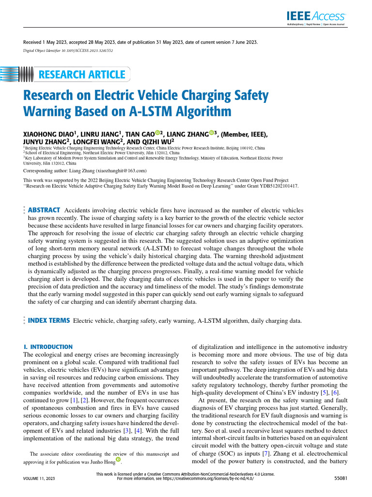 Research On Electric Vehicle Charging Safety Warning Based On A Lstm Algorithm Download Free