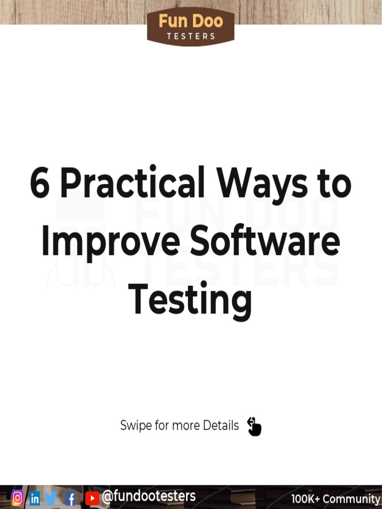 6 Practical Ways To Improve Software Testing | PDF | Software Testing ...