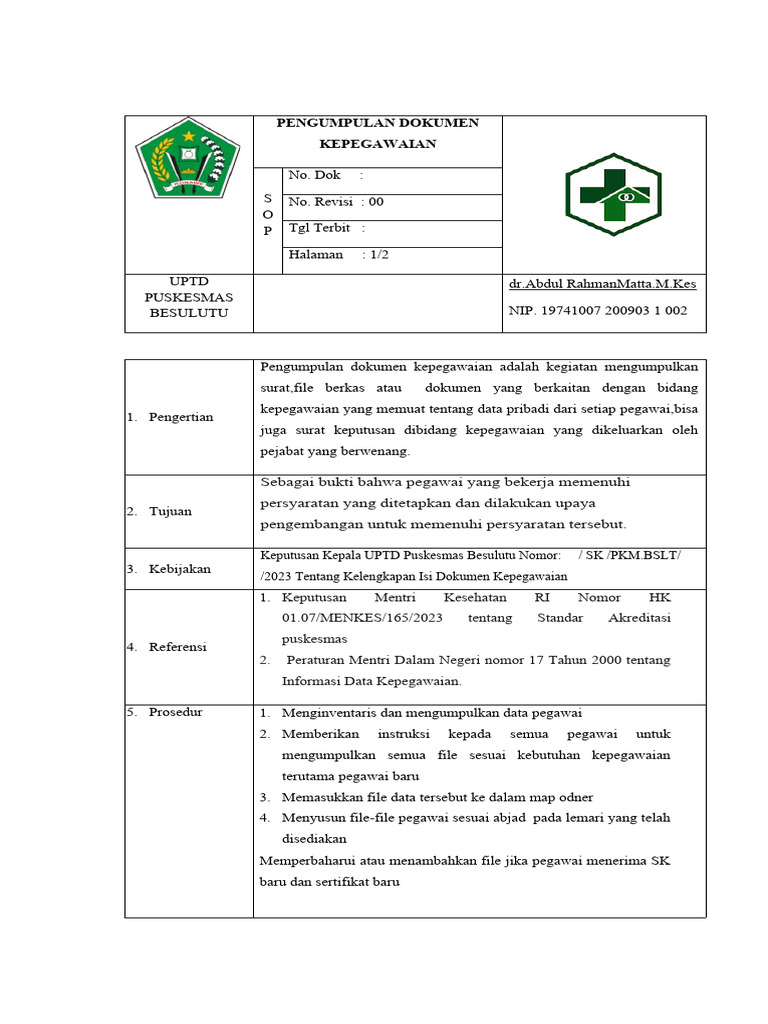 Contoh Sop Terbaru Mira | PDF