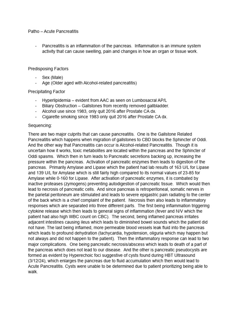 Patho Pancreatitis | PDF | Pancreas | Inflammation