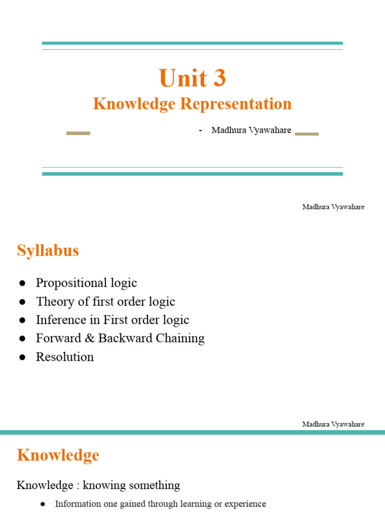 Knowledge Representation | PDF | Knowledge Representation And Reasoning | Knowledge