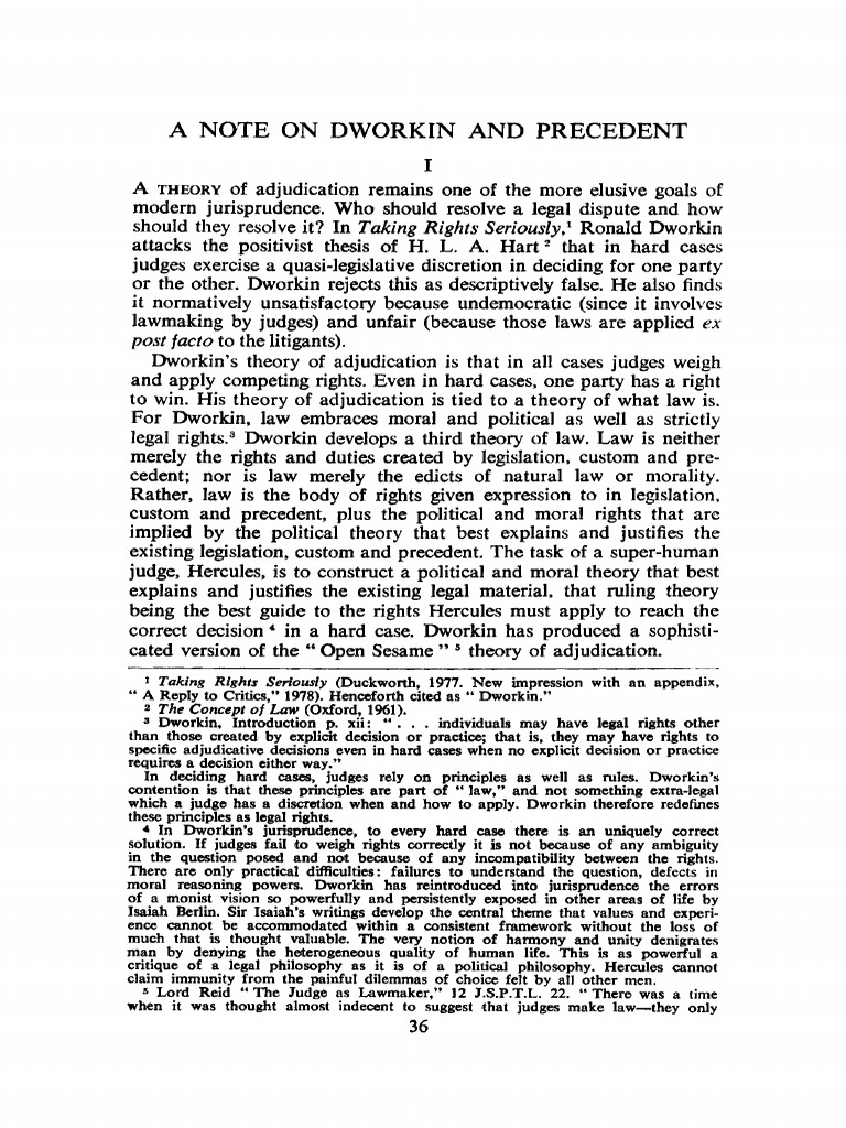 Dworkin and Precedent | PDF | Precedent | Common Law