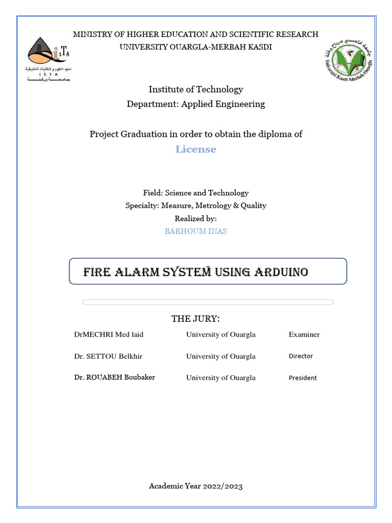 Arduino Fire Alarm System Project | PDF | Security Alarm | Microcontroller