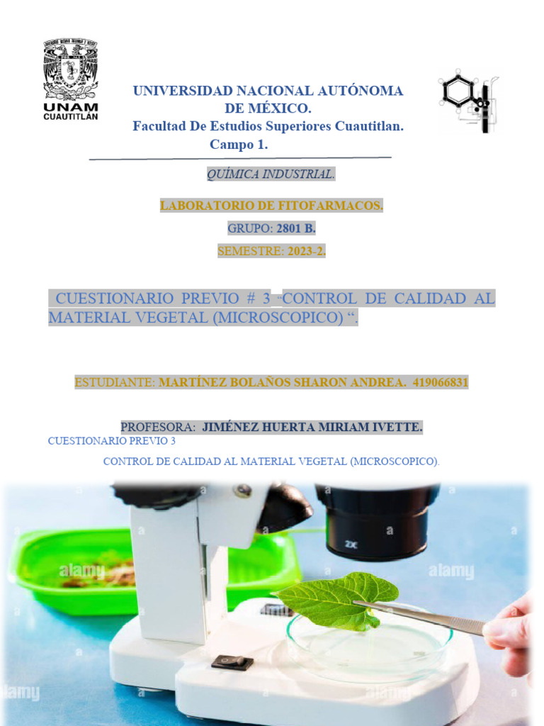 Previo # 3 Fitofarmacos Microscopico | PDF | Estoma | Microscopio