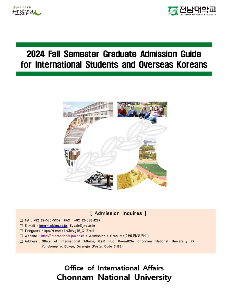 2024 Fall Semester Graduate Admission Guide For International Students ...
