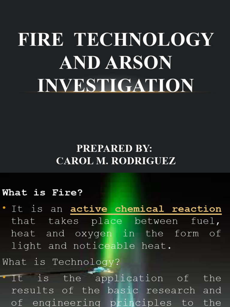 Fire Technology and Arson Investigation | Download Free PDF | Combustion | Fires