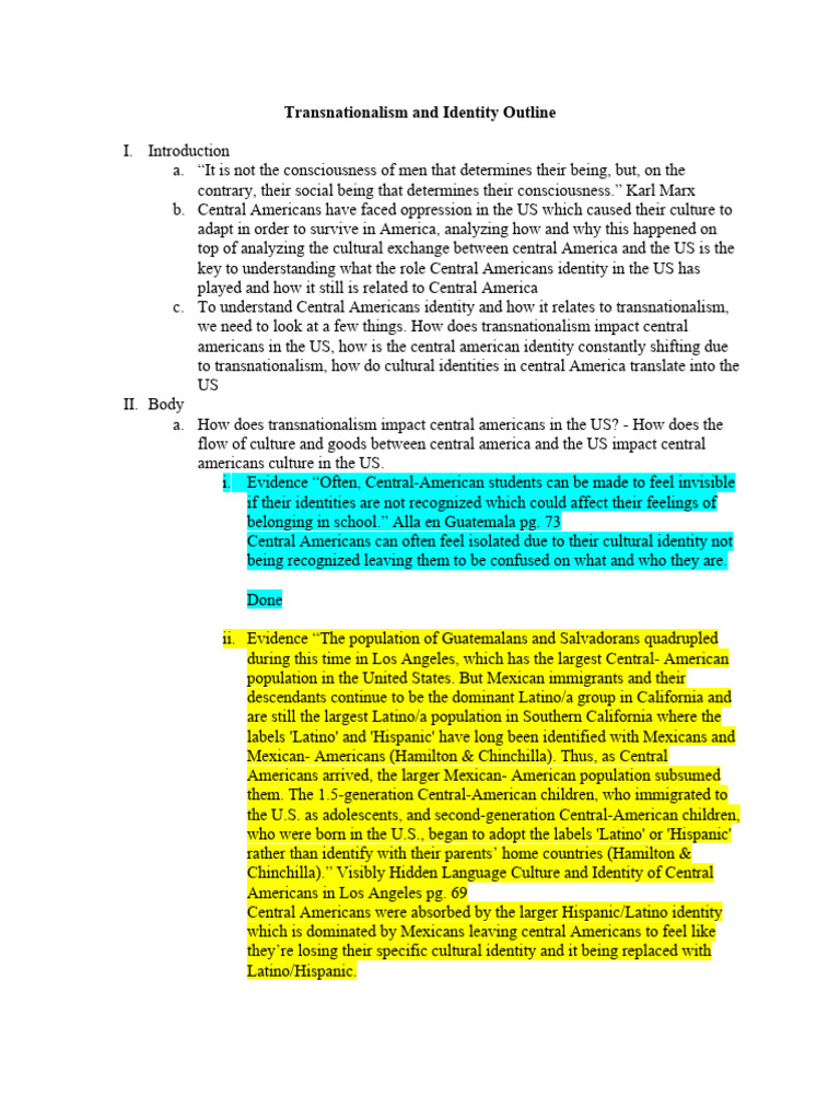 Transnationalism and Identity Outline | Download Free PDF | Hispanic And Latino Americans | Race ...