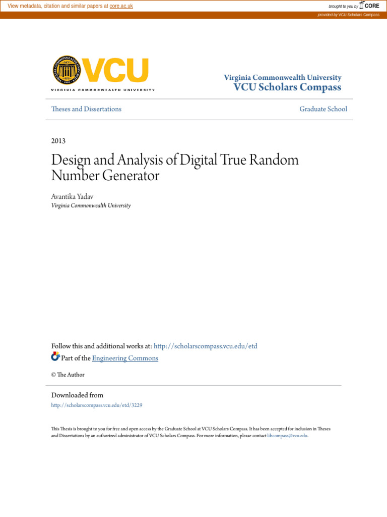 Design and Analysis of Digital True Random Number Generator | Download ...
