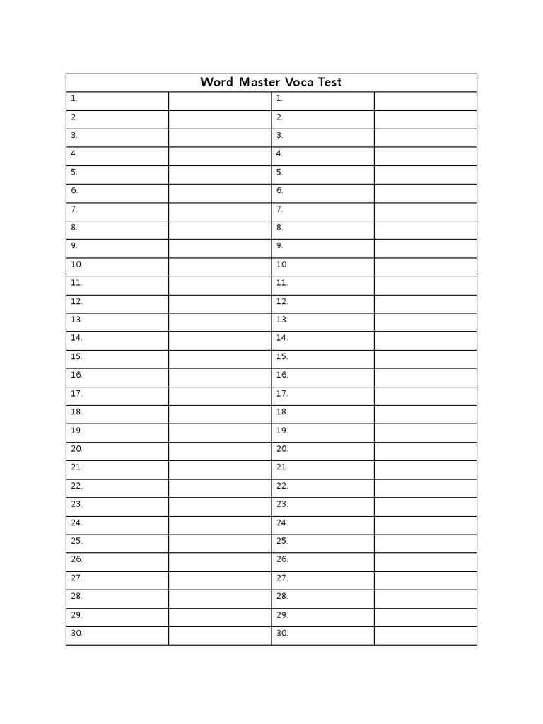 Word Master Voca Test | PDF