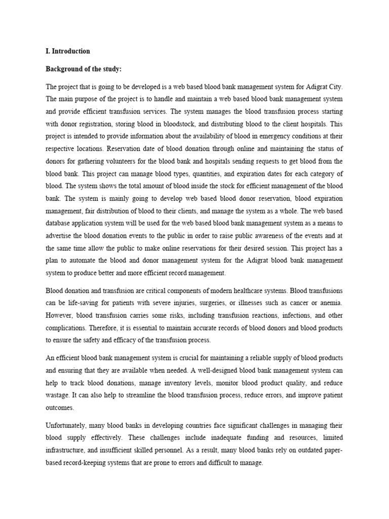 Web-Based Blood Bank Management System | PDF | Blood Transfusion ...