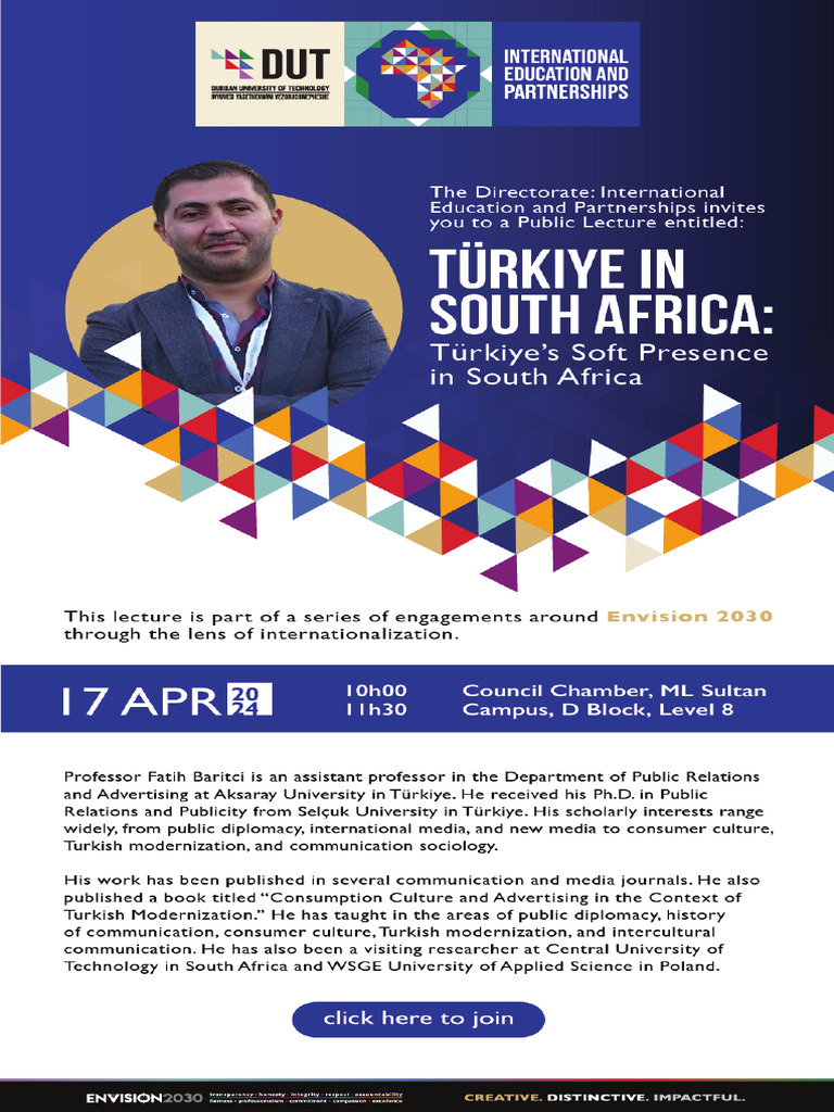 Invitation To A Public Lecture by Professor Fatih Baritci - 17 April ...