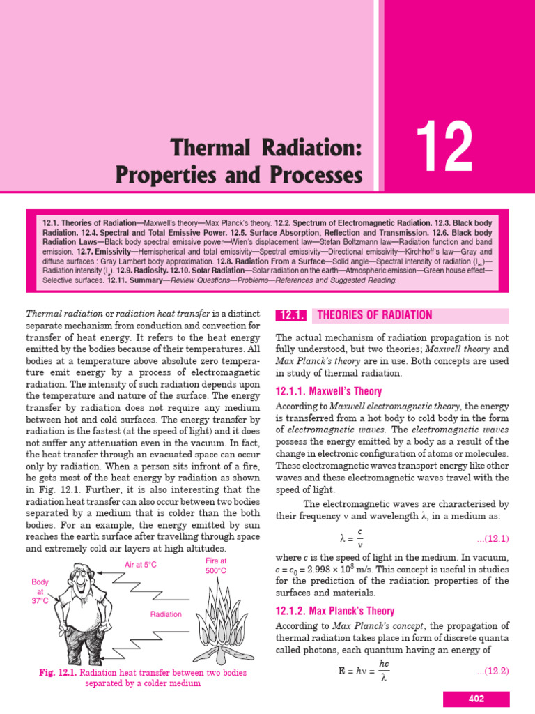 Thermal Radiation - Properties & Processes | PDF | Electromagnetic ... Thermal Radiation - Properties & Processes | PDF | Electromagnetic ...