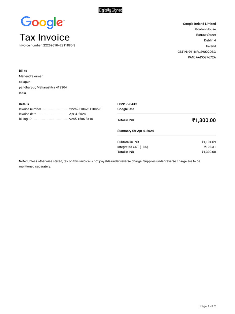 Google Drive Renewal Payment Receipt | PDF | Invoice | Receipt