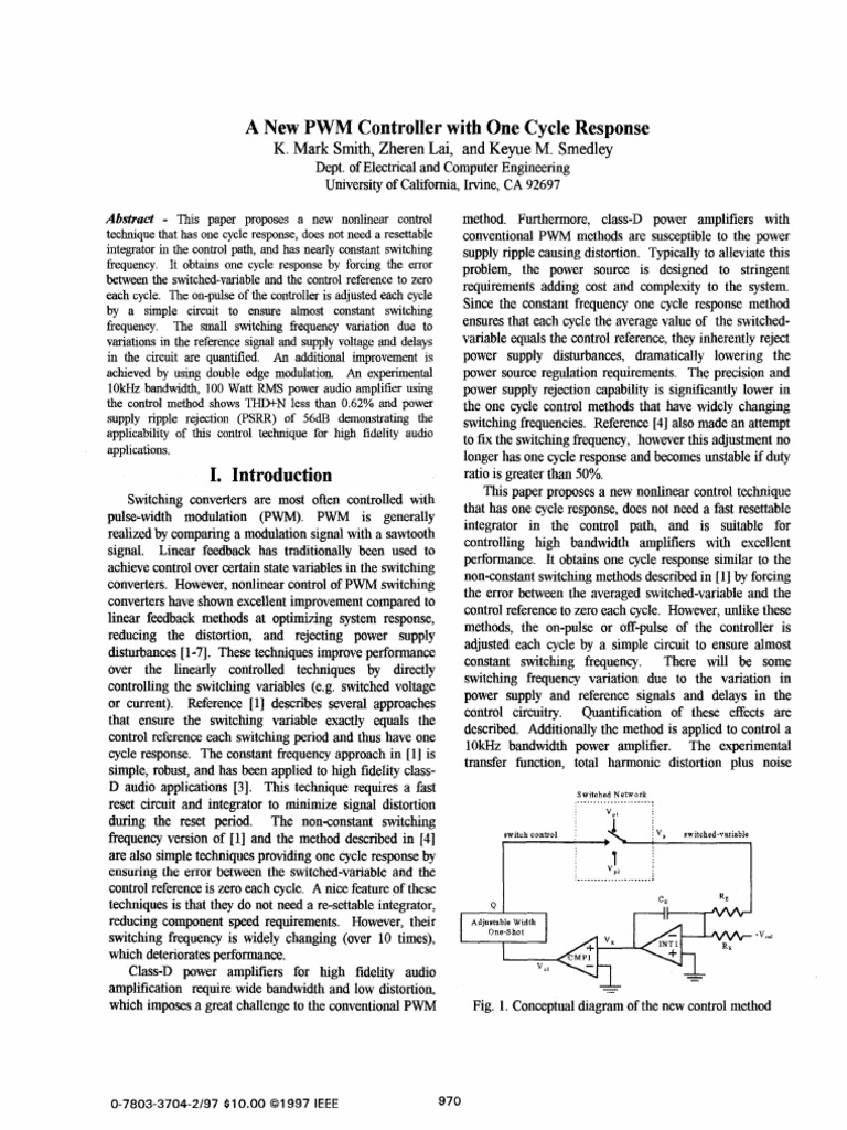 A New PWM Controller With One Cycle Response | PDF | Amplifier | Power ...