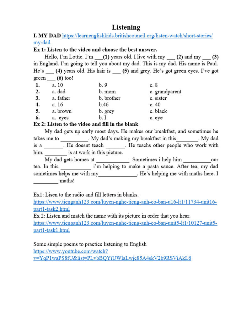 Luyen Nghe Tieng Lop 4 | PDF