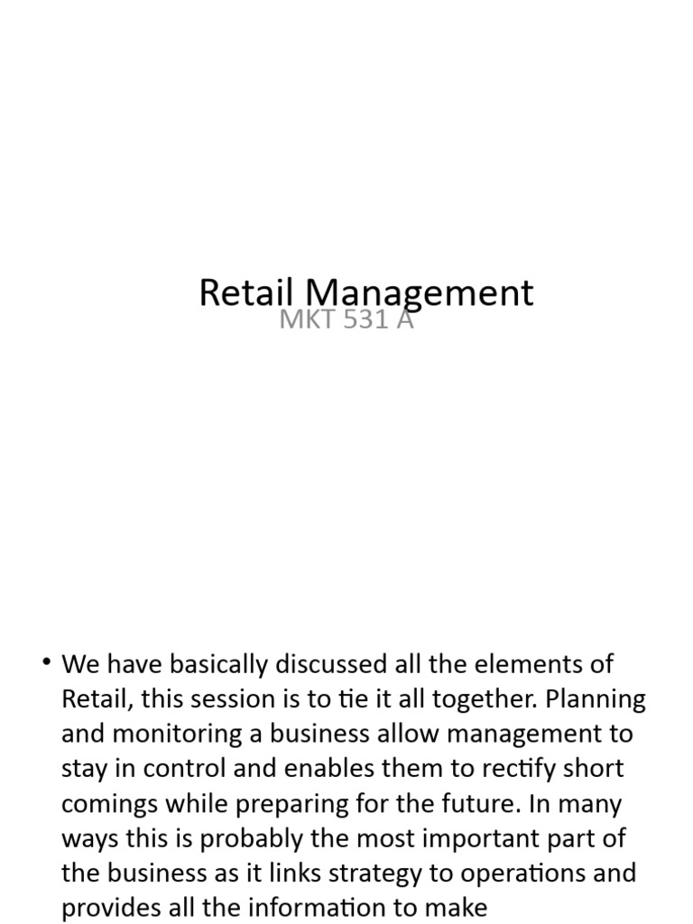 Comprehensive Retail Management Guide | PDF | Retail | Pricing