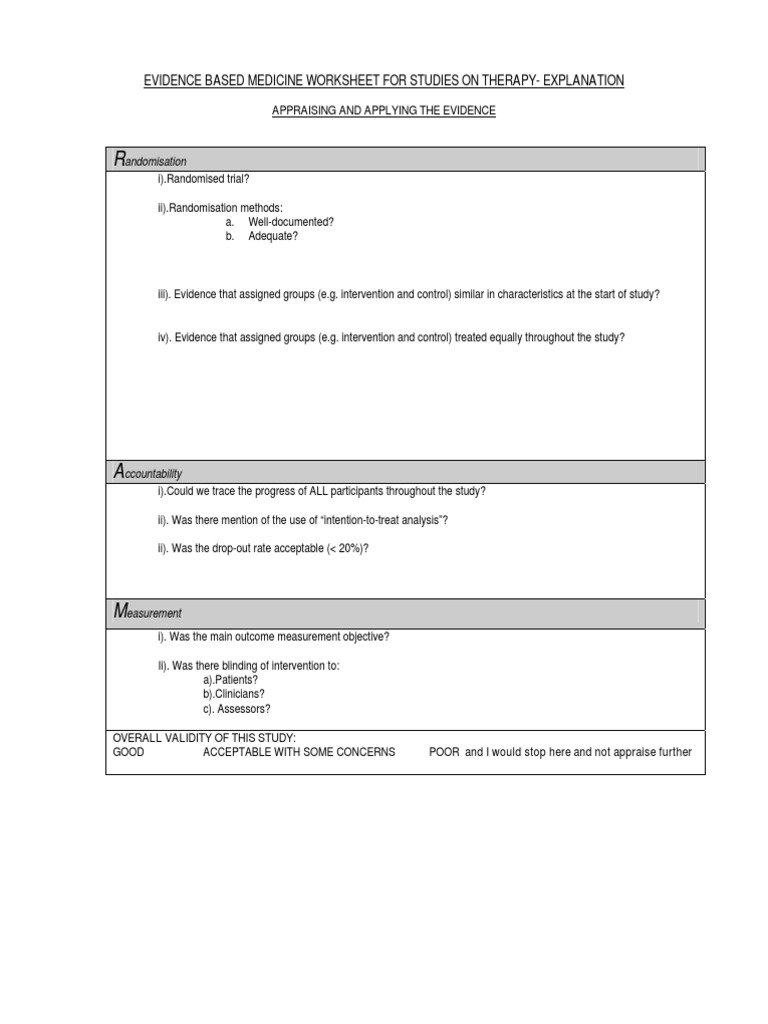 Therapy Worksheet Undergraduate Feb 2008 Explained Pdf Medical
