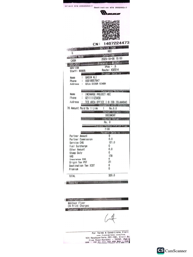 TCS Receipt | PDF