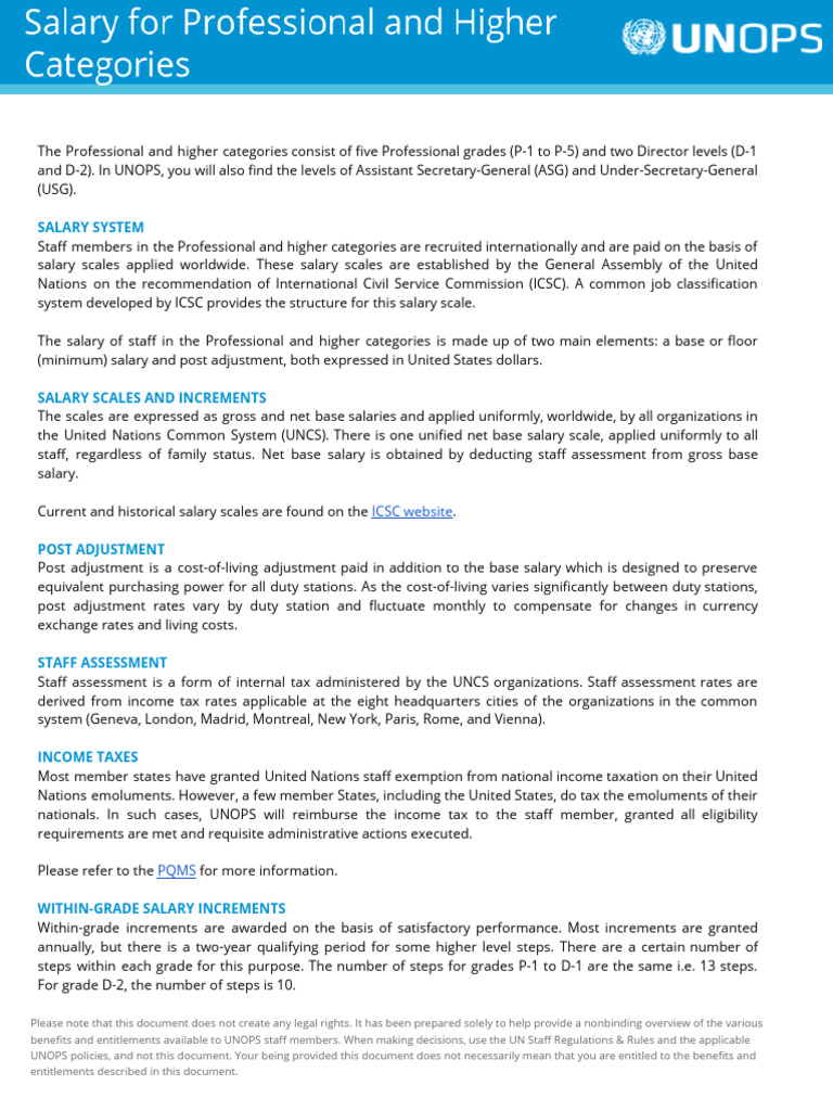 UNOPS Salary Scale Overview | PDF | Cost Of Living | Salary
