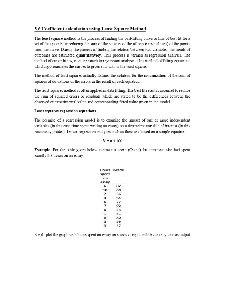 Coefficient Calculation With Least Square Method 1702378196972 | PDF ...