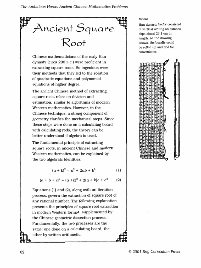 Ancient Square Root (S2 Mathematics extension) | PDF | Square Root ...