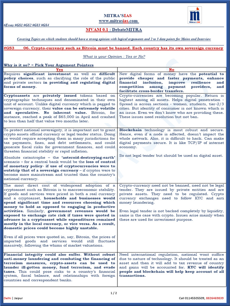 Debate Mitra - Crypto | PDF | Cryptocurrency | Currency Debate Mitra - Crypto | PDF | Cryptocurrency | Currency