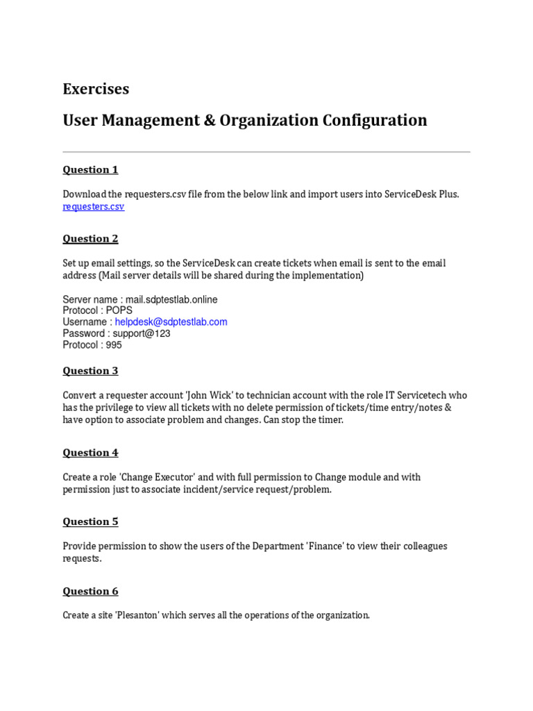ME SDP - Exercises | PDF | User (Computing) | Active Directory