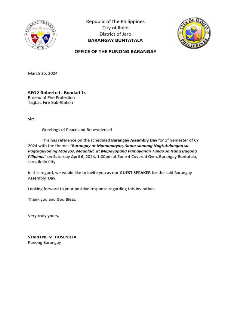 Invitation For General Assembly | PDF | Philippines