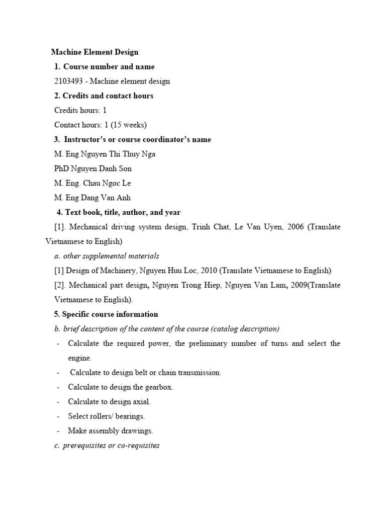Mechanical Element Design | PDF | Gear | Manufactured Goods