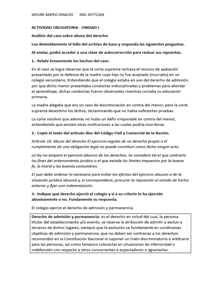 Trabajo Practico Obligatorio 1 - Moure Mateo Ignacio | PDF | Justicia ...