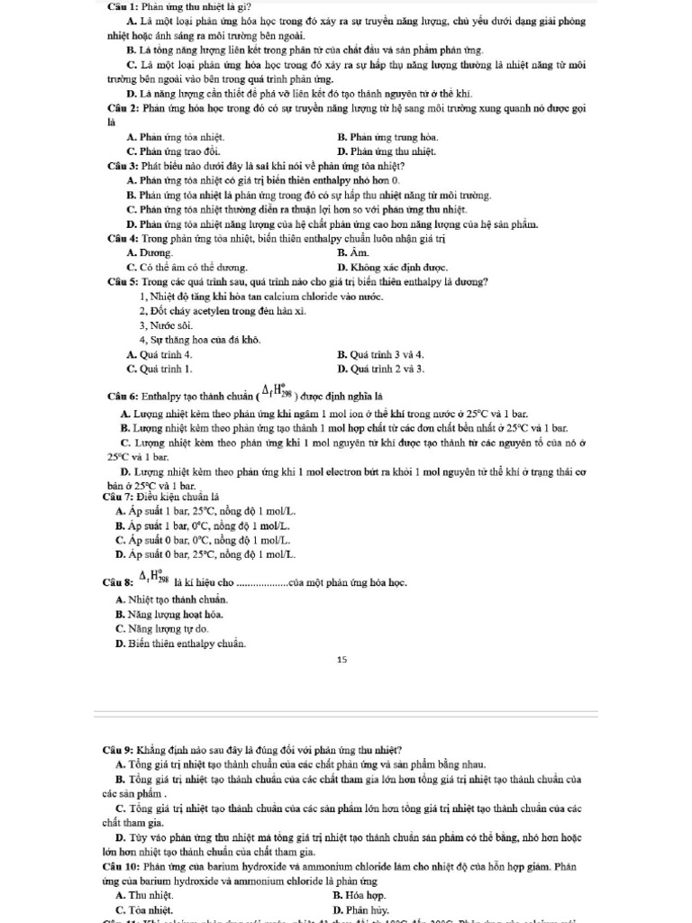 C5.Năng lượng hoá học | PDF